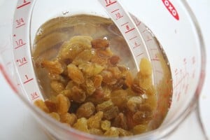 First plump raisins in the microwave