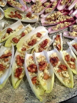 Endive Stuffed with Blue Cheese, Walnuts and Honey, awaiting guests at ...